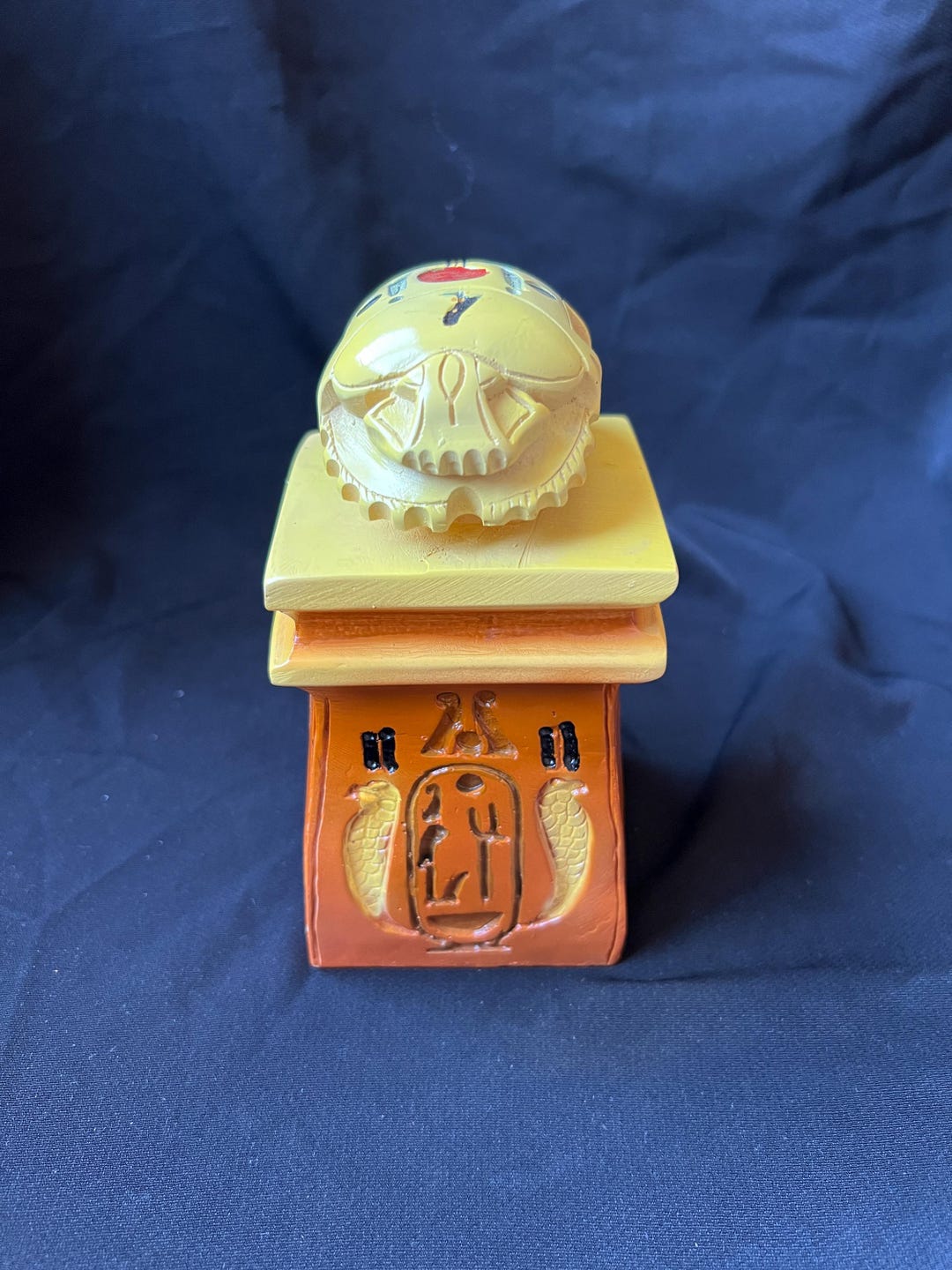 Yellow & Amber Scarab Decorative Statue | Small Display Piece Made in ...