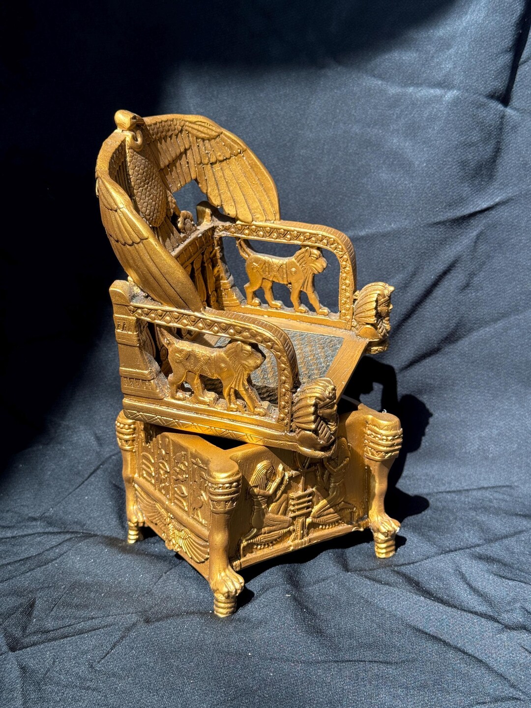 King Tutankhamun Throne Museum Piece Chair Original Resin Ankh Key of ...