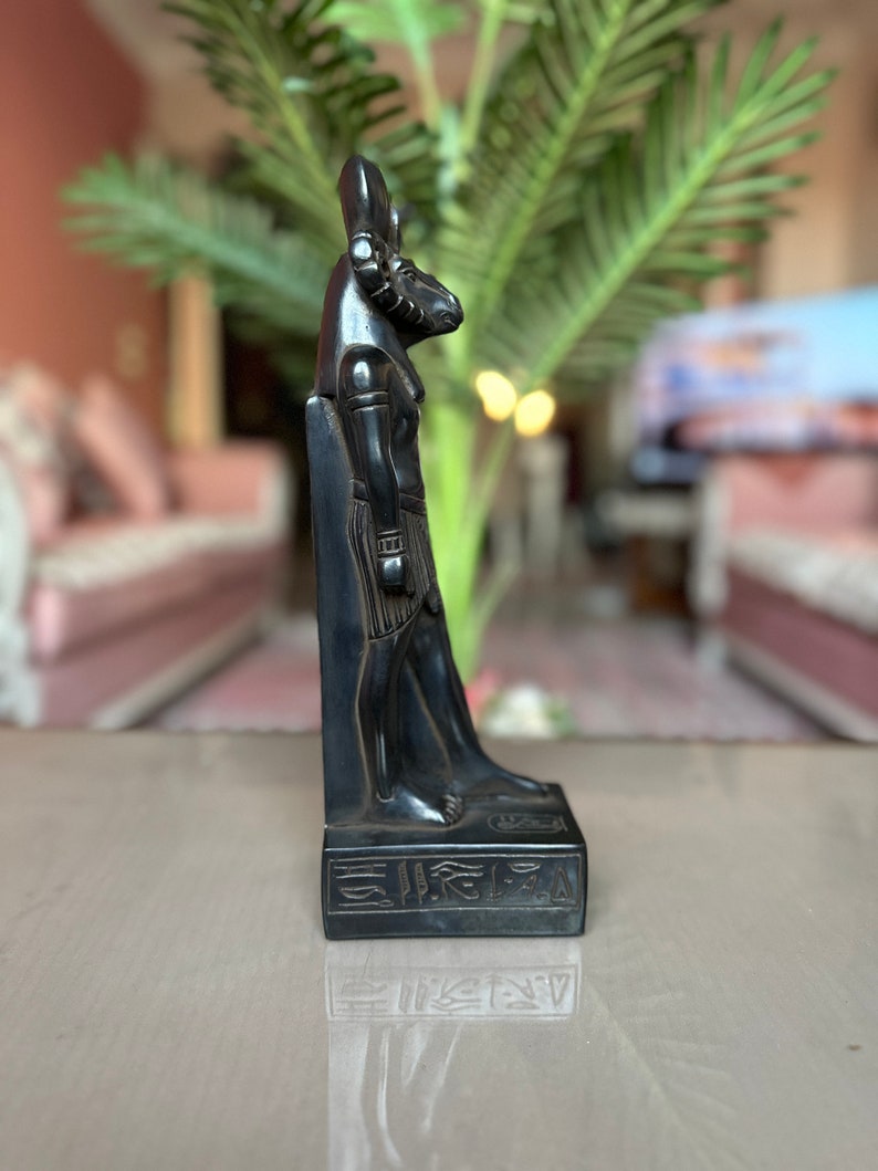 A Beautiful Khnum Statue of Ancient Egyptian God Khnum Crowned With the ...