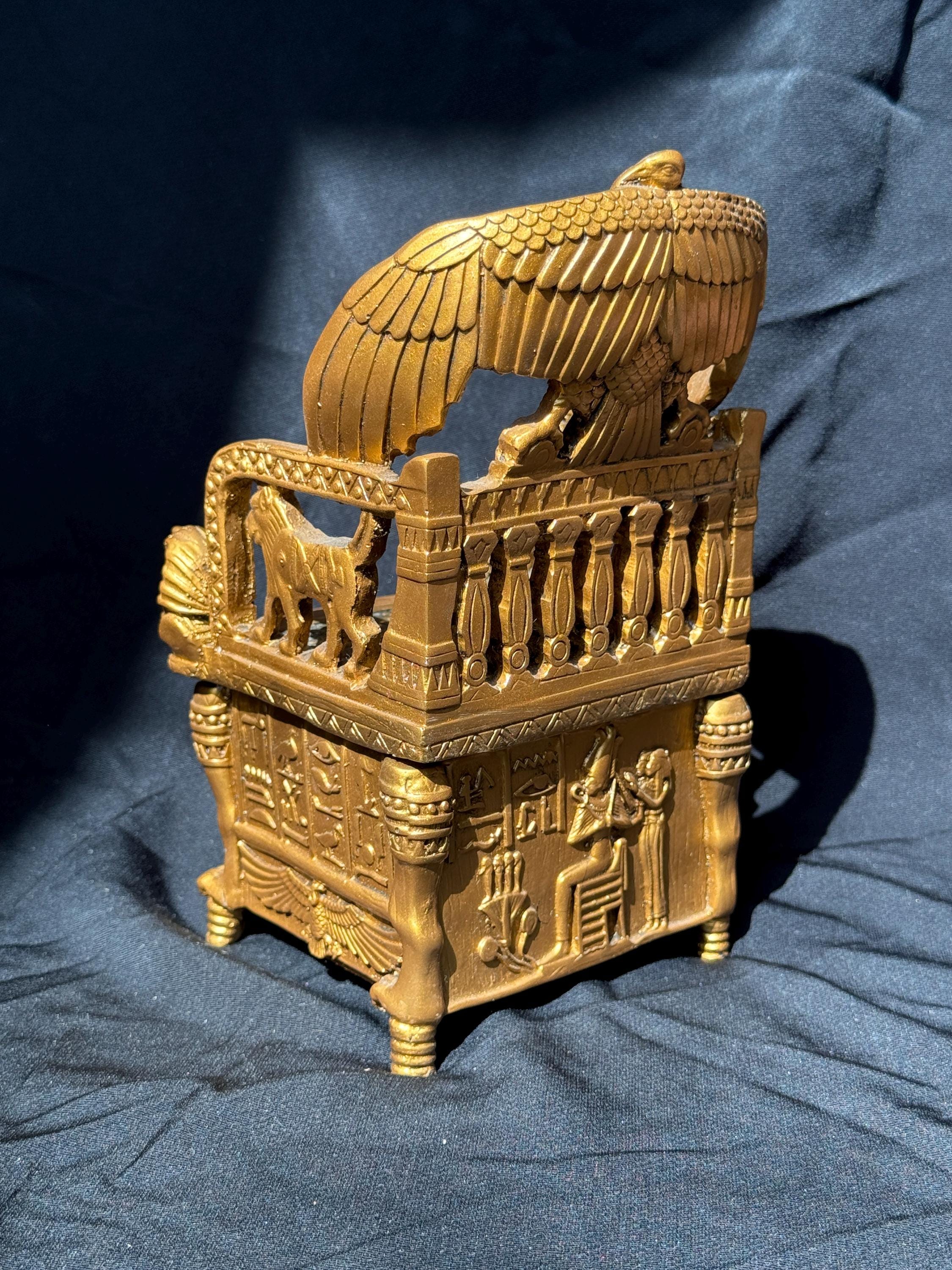 King Tutankhamun Throne Museum Piece Chair Original Resin Ankh Key of ...