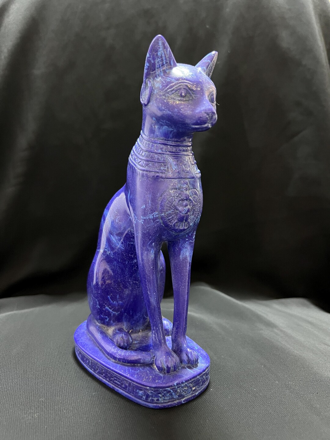Egyptian Bastet Cat Statue | Blue Goddess of Joy & Protection ...