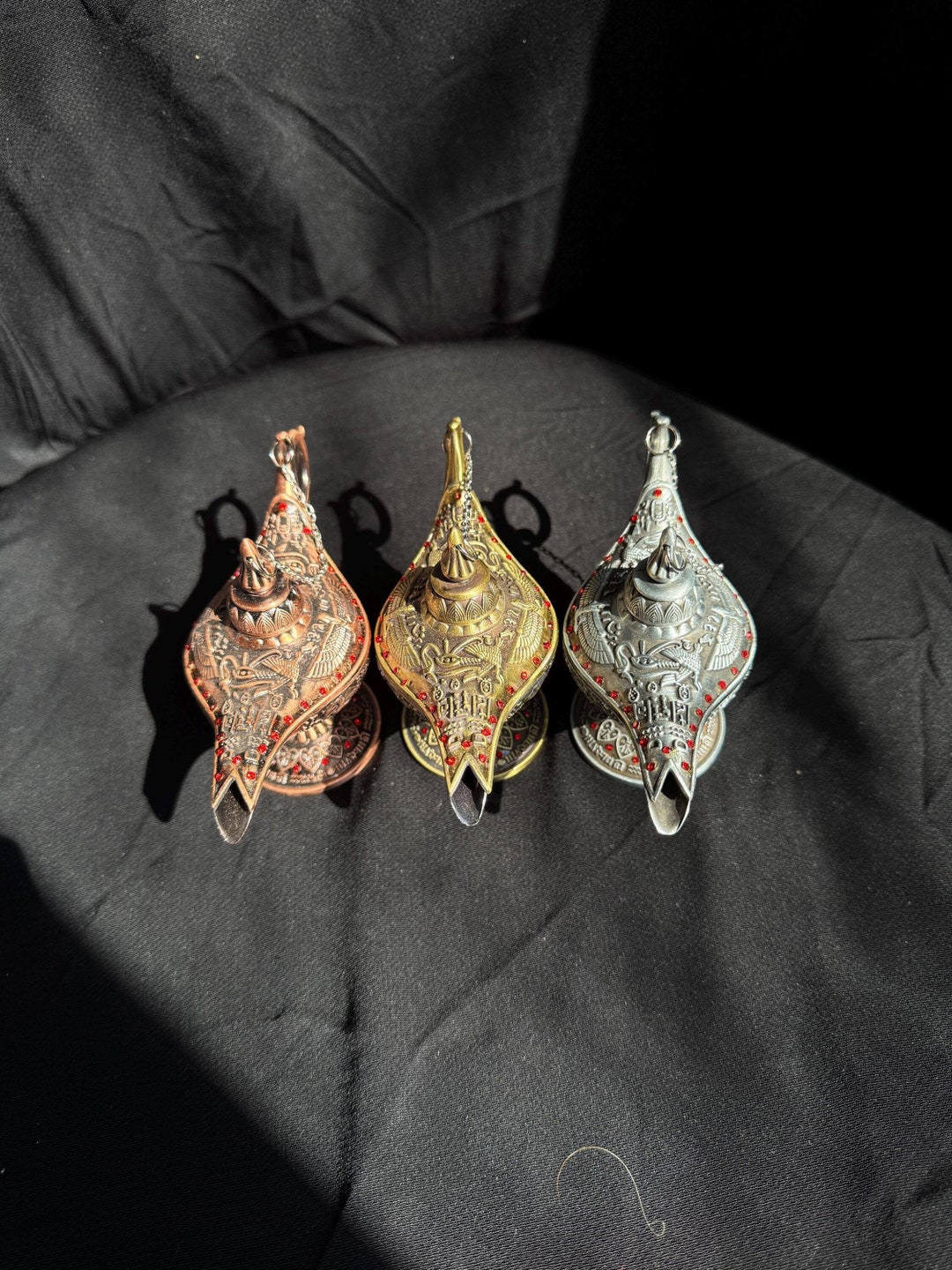 Set Handmade Aladdin Magic Lamp Genie Lamp Antique Oil Lamp Brass ...