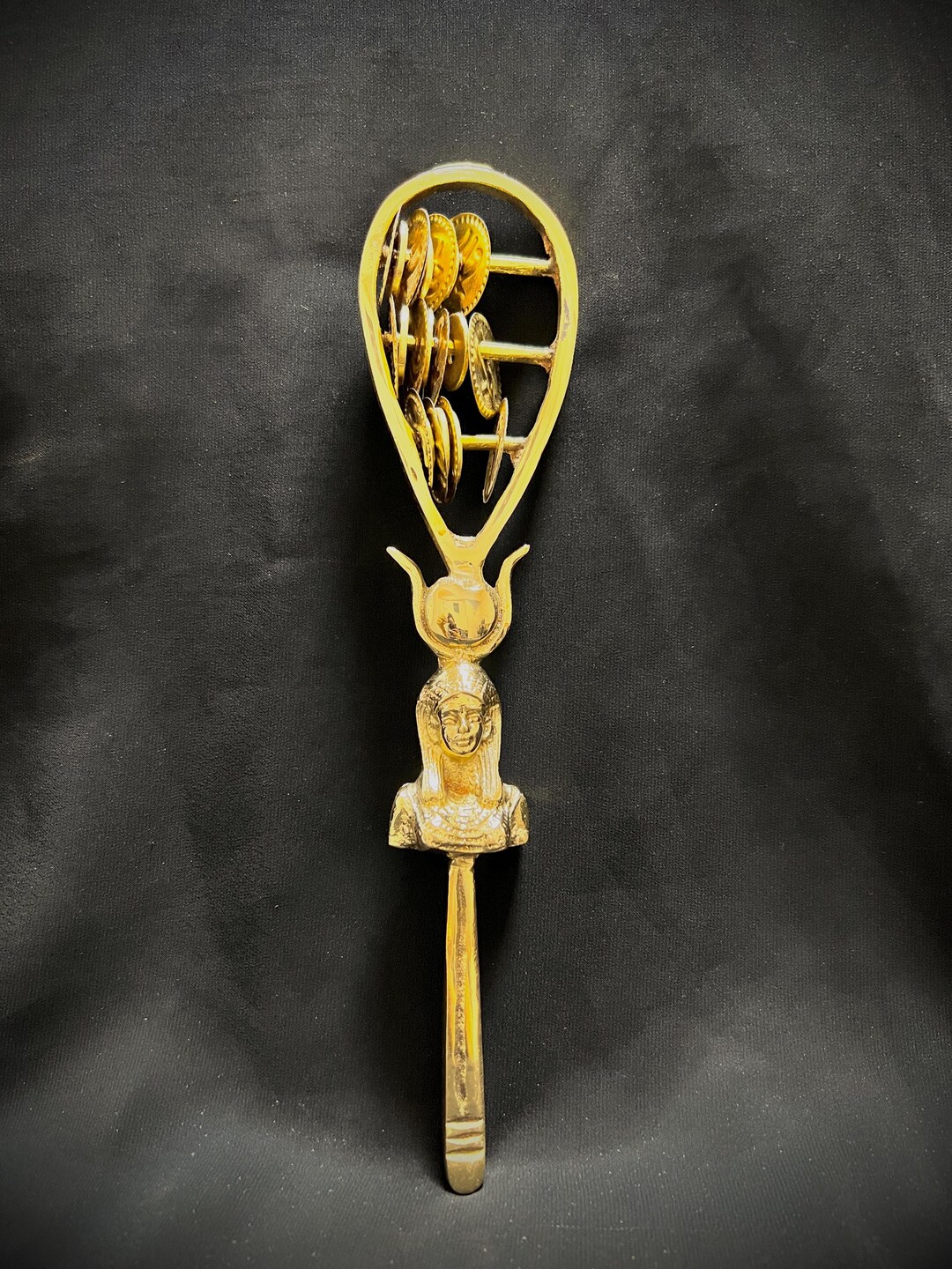 Unique Golden Isis Sistrum of Crescent Power Made in Egypt - Etsy