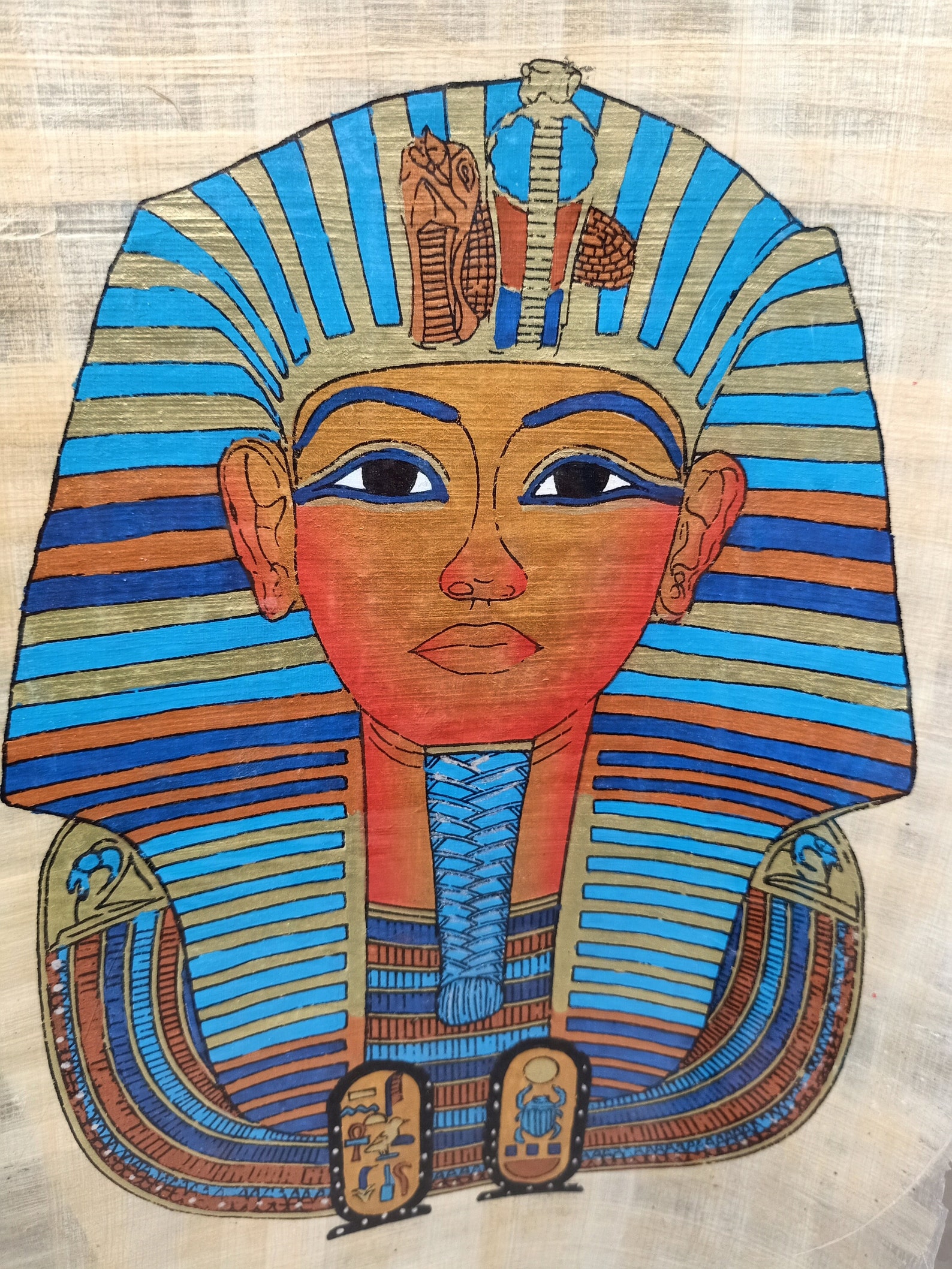 King Tut Tutankhamun on Original Papyrus Paper Hand Made in - Etsy