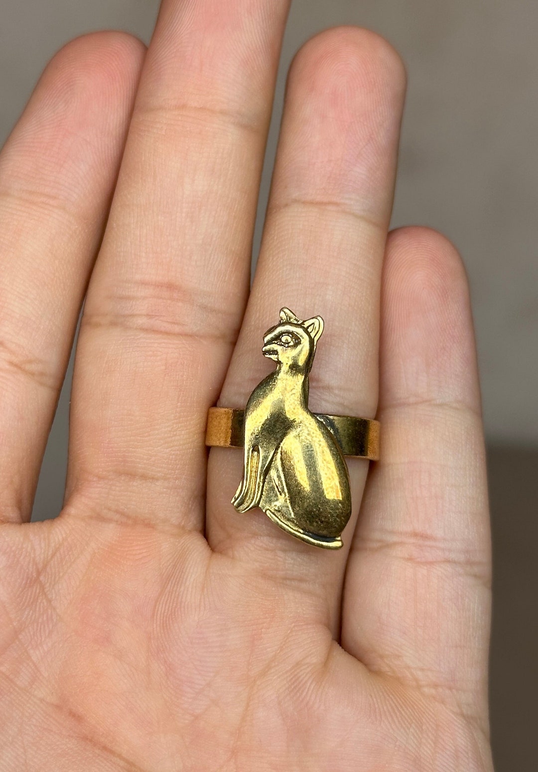 Egyptian Bastet Cat Adjustable Ring, Egyptian Gift for Men and Women ...