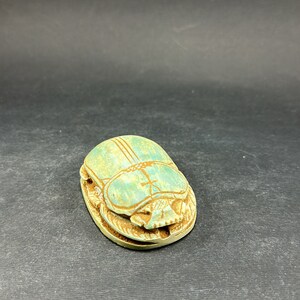 Vintage Sacred Scarab Beetle Amulet Sculpture Unique Carved Stone ...
