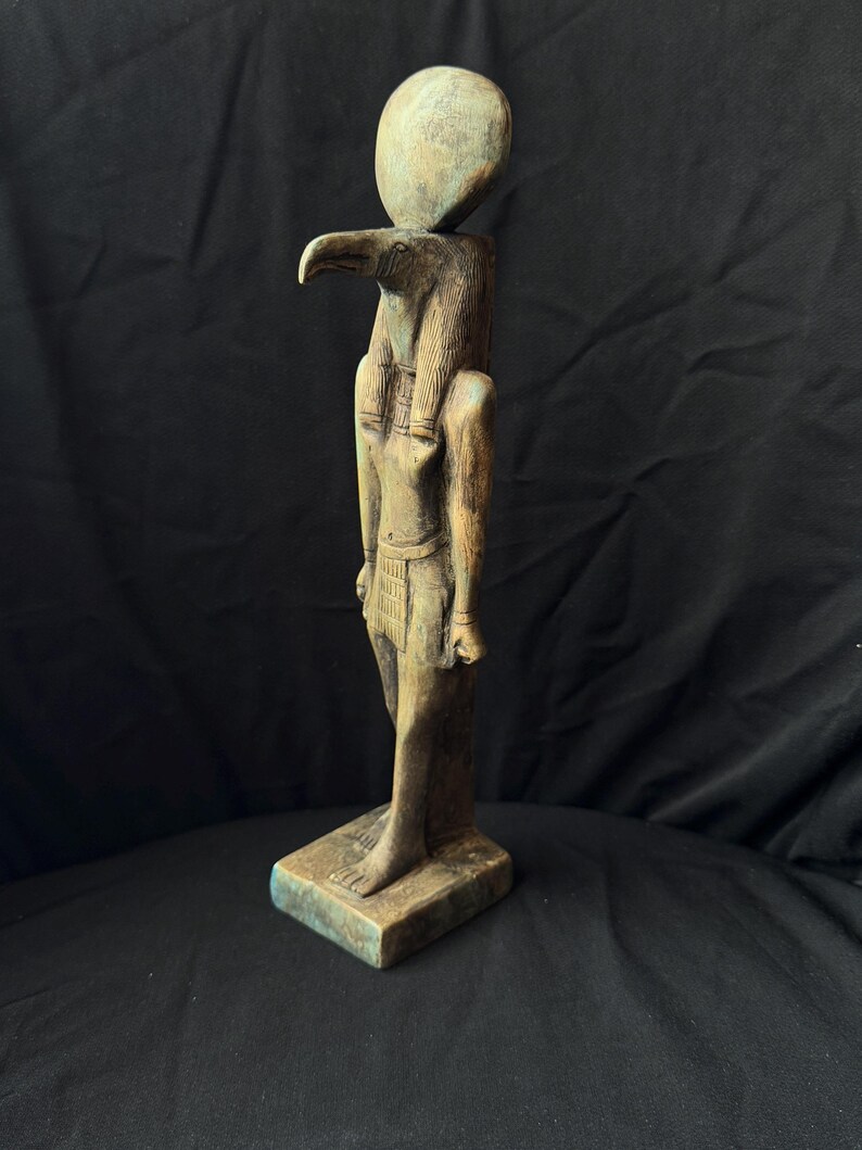 Unique Ancient Egyptian Thoth Statue With Ibis Head and Sun Disk God of ...