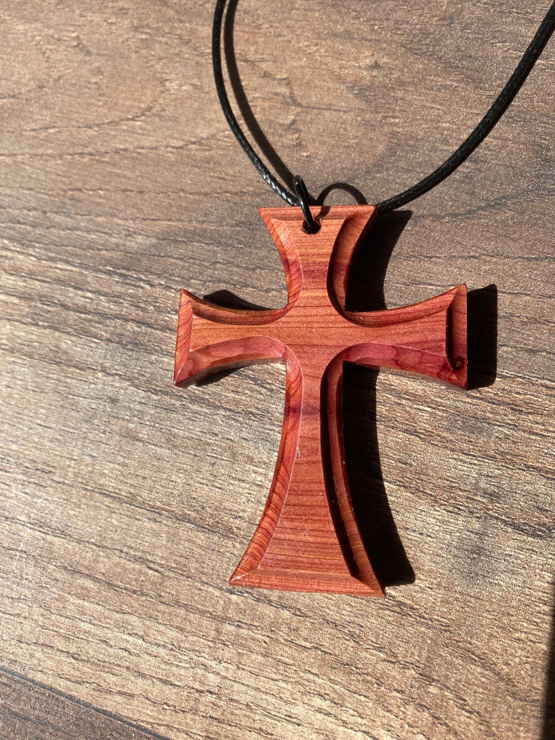 Handcrafted, Cedar, Oak, Cross Necklace - Etsy