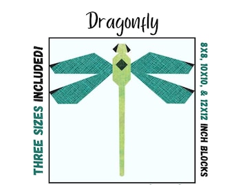 PDF Pattern Dragonfly Quilt Block 10-inch Foundation Paper Piecing ...