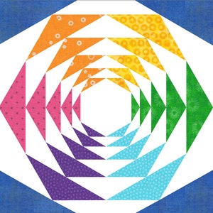 Vortex Quilt Block - 4 Sizes & 3 Variations - Foundation Paper Pieced ...