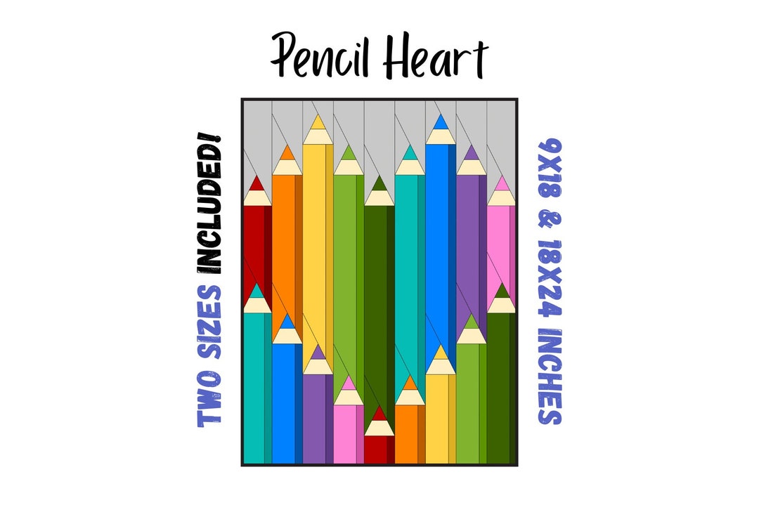 Pencil Heart Quilt Block Foundation Paper Pieced Digital - Etsy