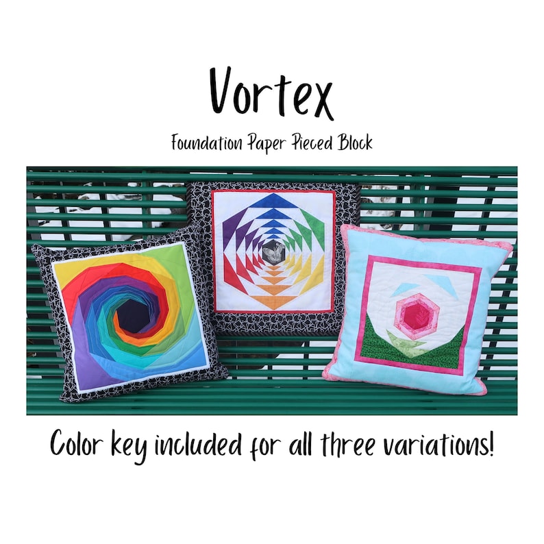 Vortex Quilt Block - 4 Sizes & 3 Variations - Foundation Paper Pieced ...