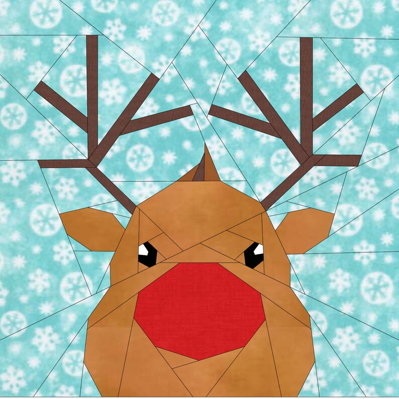 Reindeer Quilt Block Foundation Paper Pieced Digital Pattern - Etsy