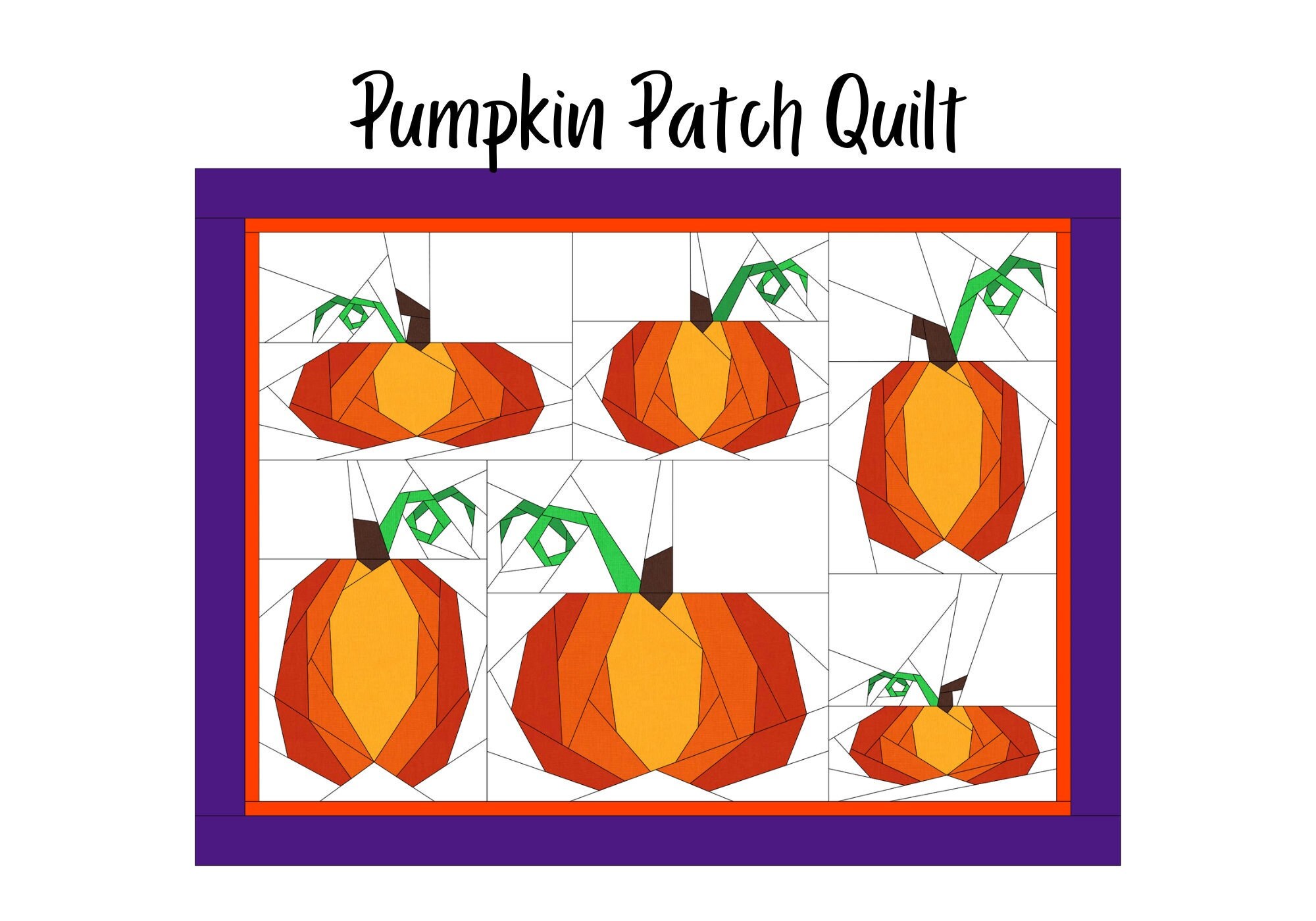 Pumpkin Patch Quilt Pattern Foundation Paper Pieced Blocks - Etsy