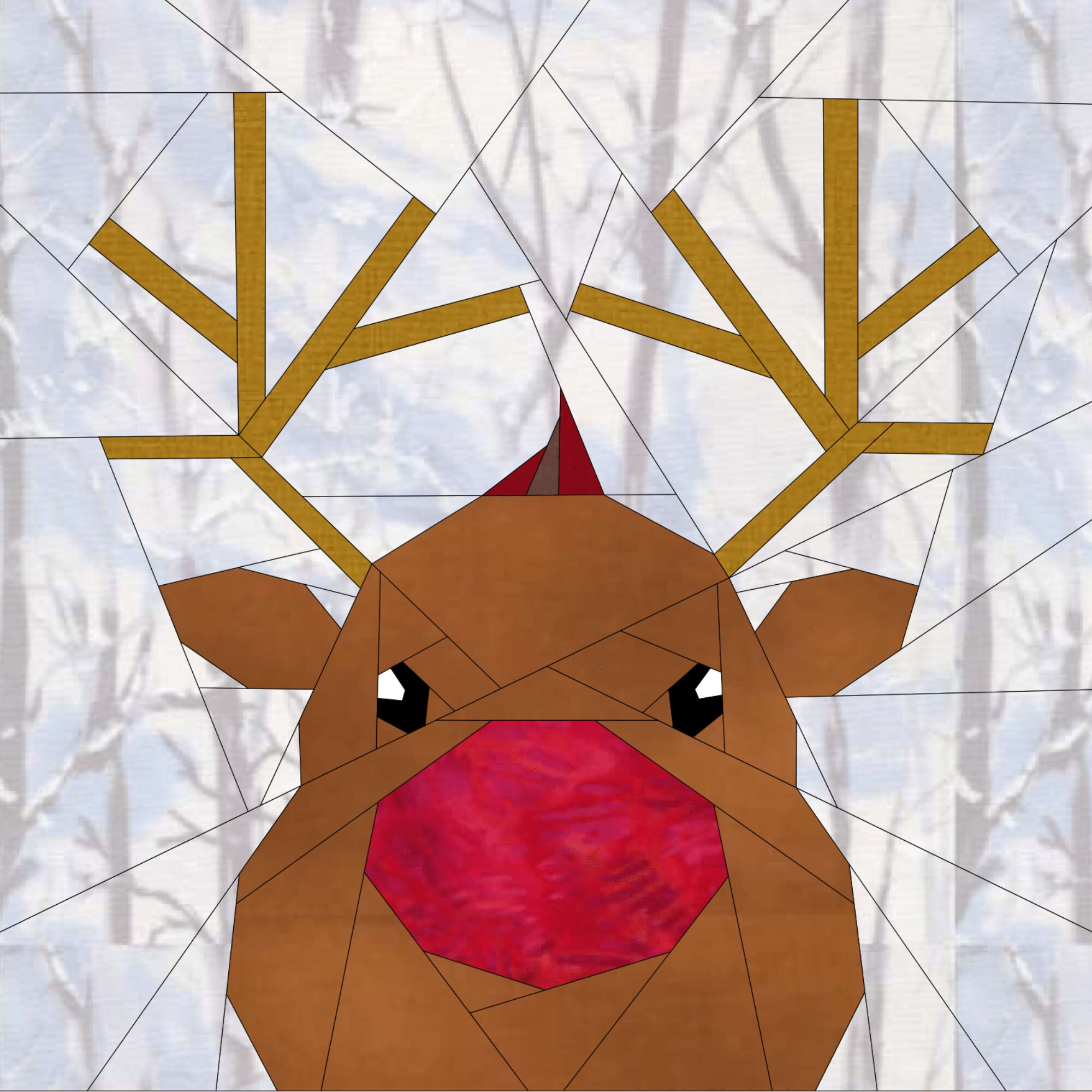 Reindeer Quilt Block Foundation Paper Pieced Digital Pattern - Etsy