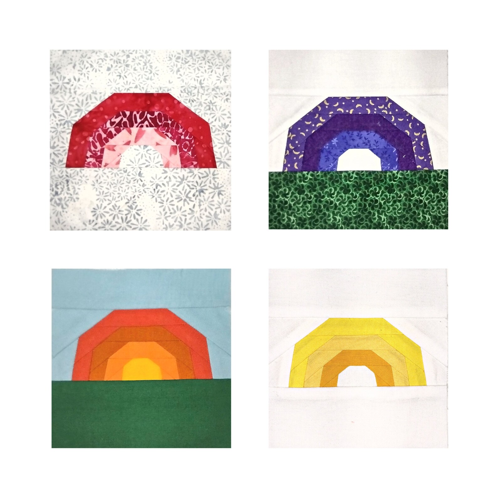 Rainbow Quilt Block Pattern: Mini Foundation Paper Pieced (PDF Pattern ...
