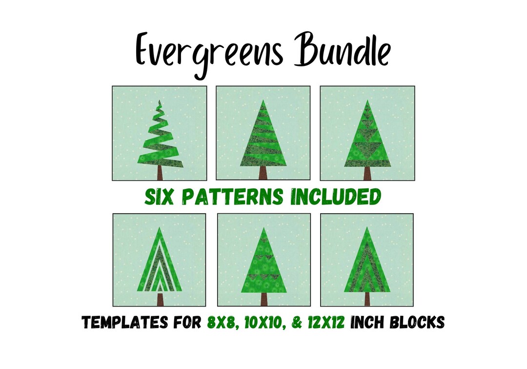 Evergreen Pattern Bundle - SIX Foundation Paper Pieced Digital Quilt ...