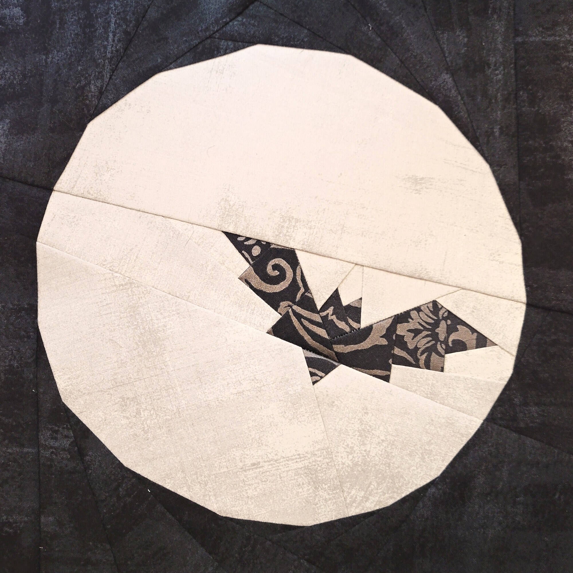 Bat Across the Moon Quilt Block Foundation Paper Pieced - Etsy