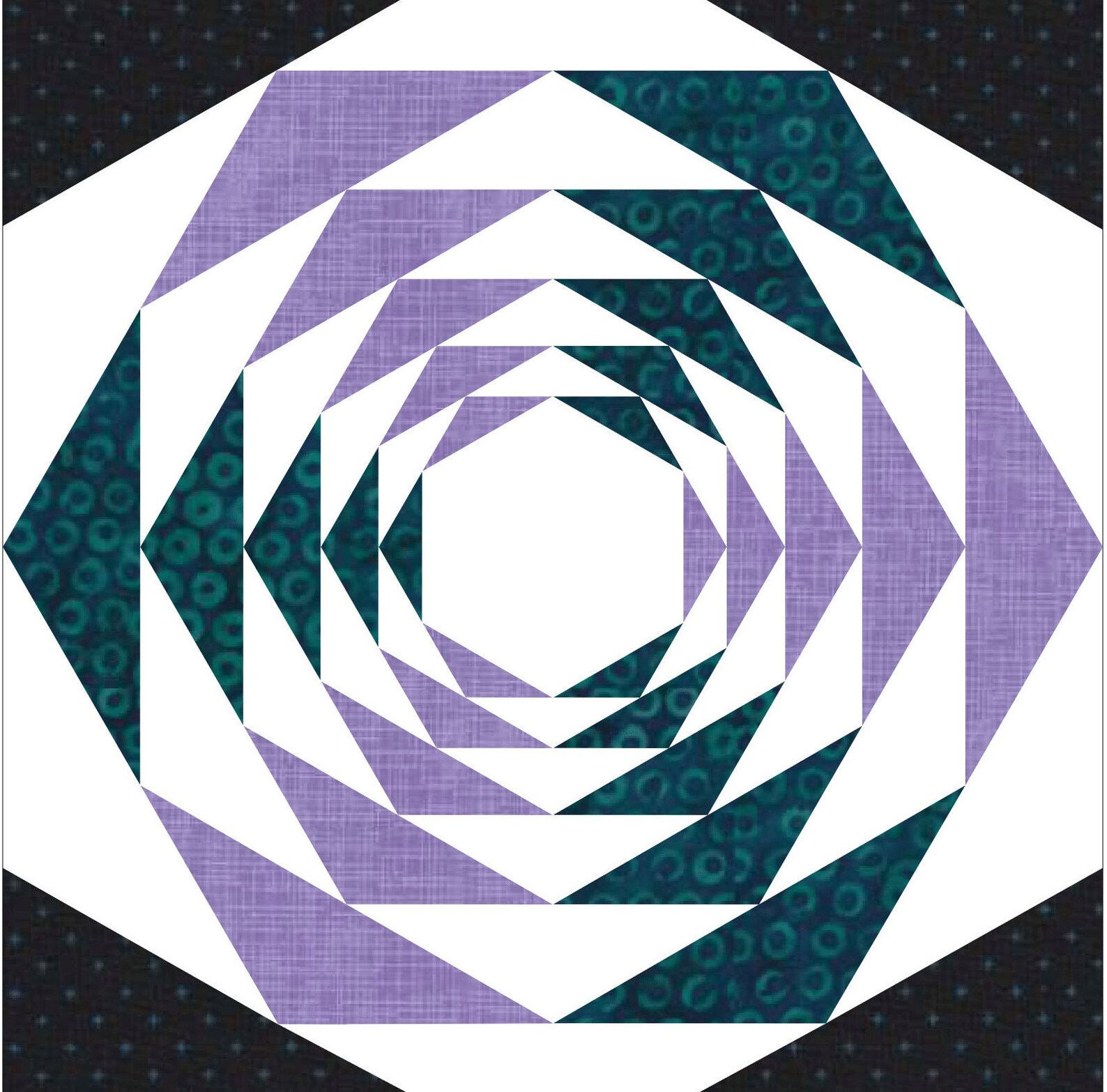 Vortex Quilt Block - 4 Sizes & 3 Variations - Foundation Paper Pieced ...