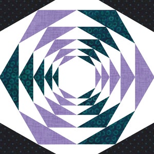 Vortex Quilt Block - 4 Sizes & 3 Variations - Foundation Paper Pieced ...