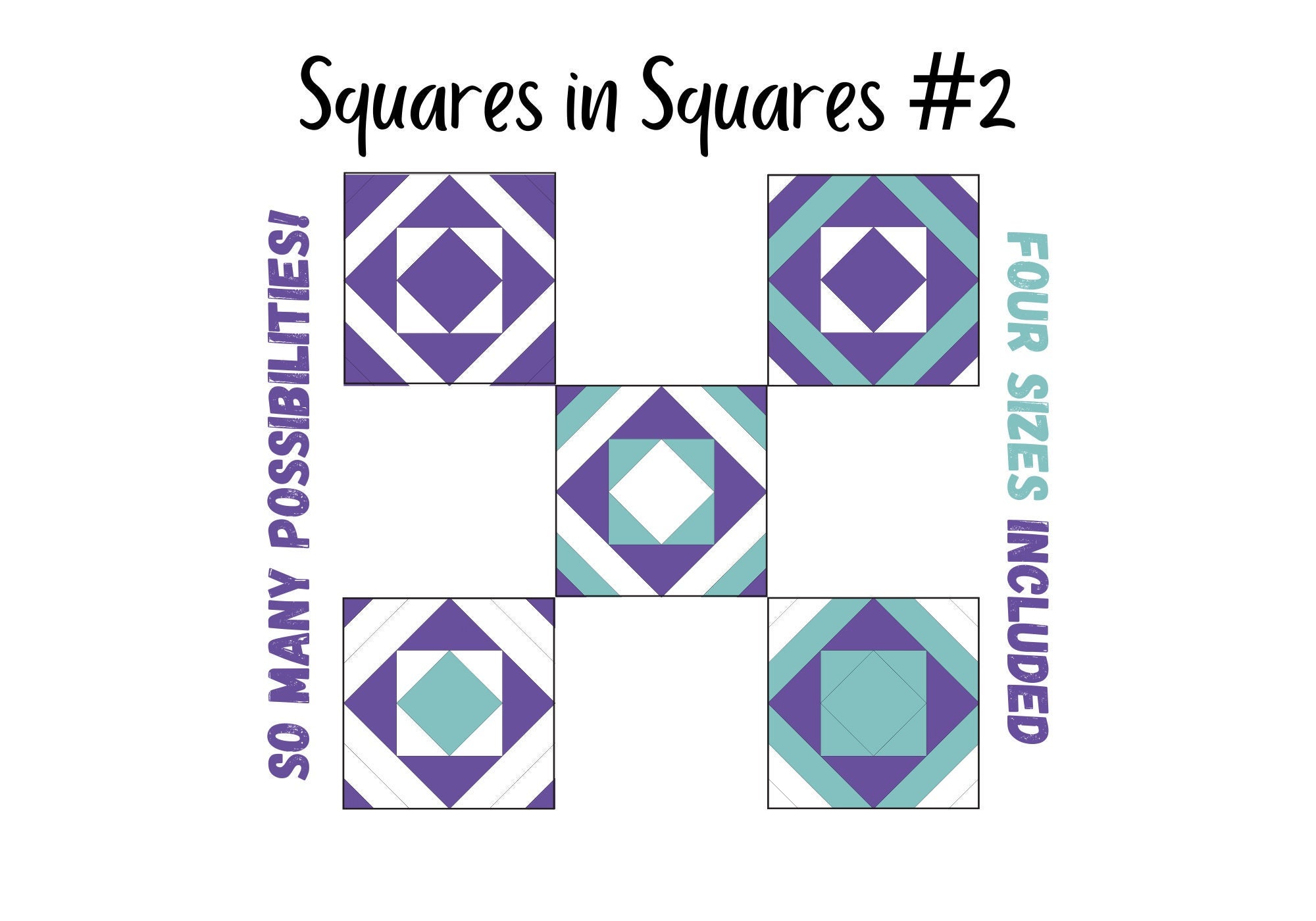 Squares in Squares 2 Quilt Block Foundation Paper Pieced Digital ...