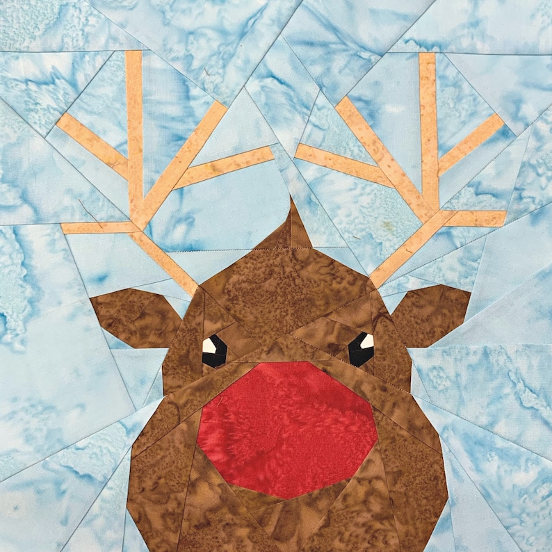 Reindeer Quilt Block Foundation Paper Pieced Digital Pattern - Etsy