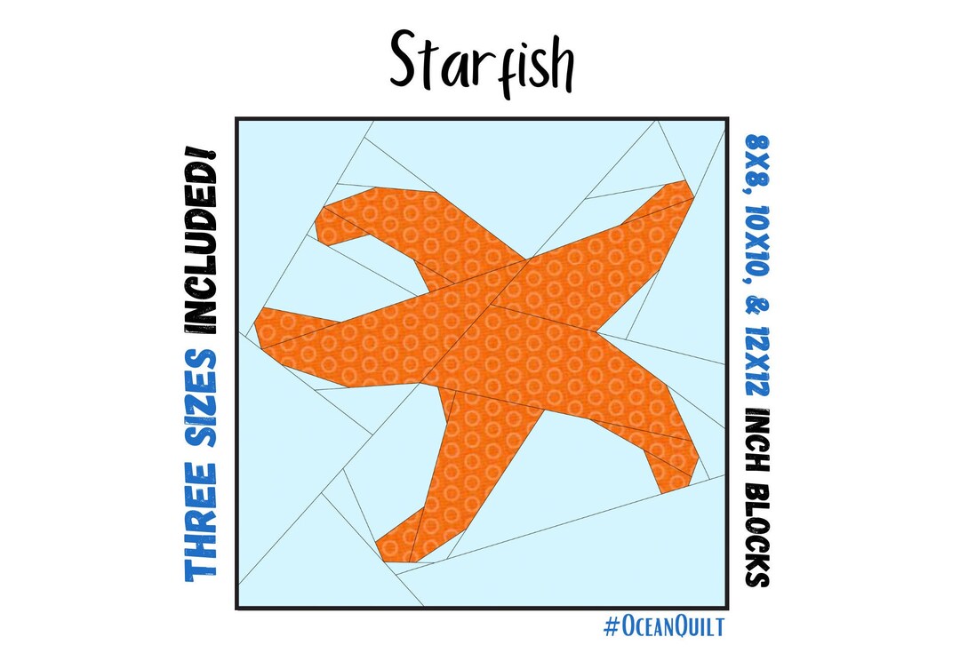 Starfish Quilt Block Foundation Paper Pieced Digital Pattern - Etsy
