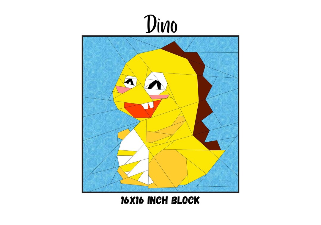VIPKID Dino Quilt Block Foundation Paper Pieced Digital - Etsy