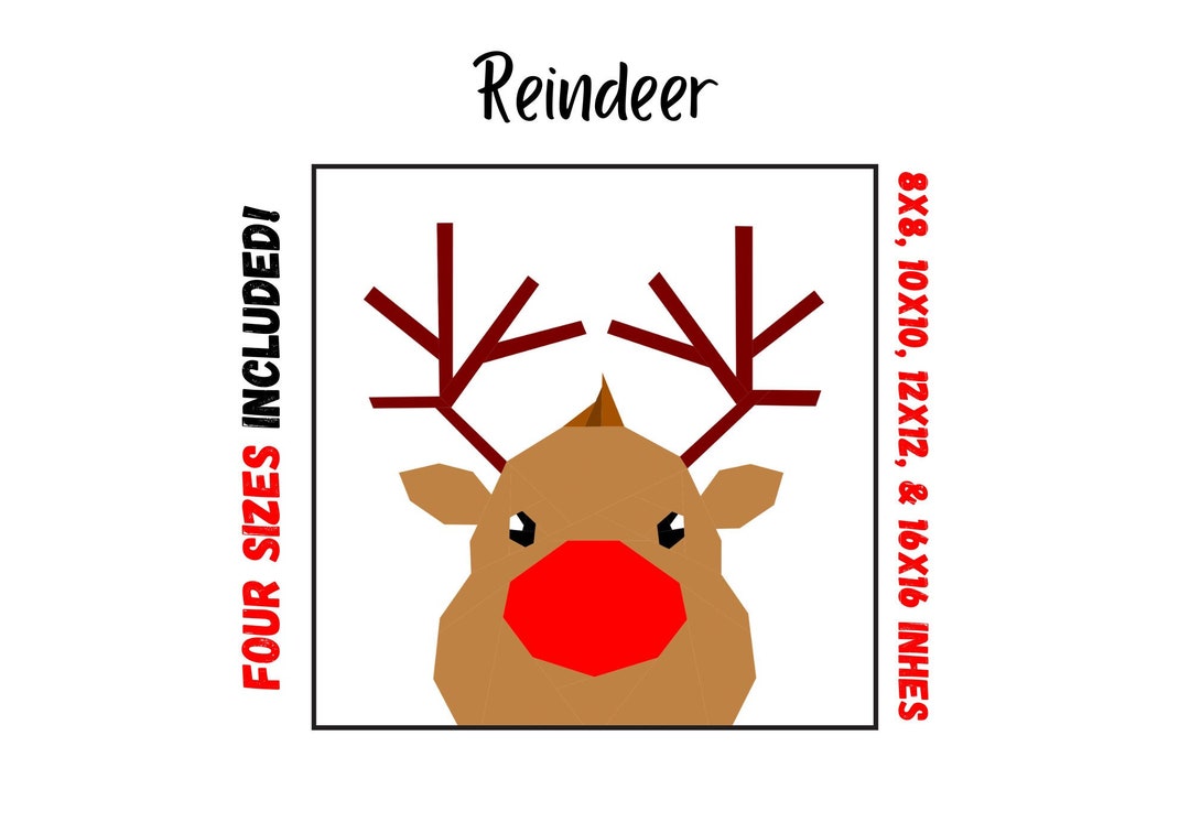 Reindeer Quilt Block - Foundation Paper Pieced Digital Pattern - Etsy
