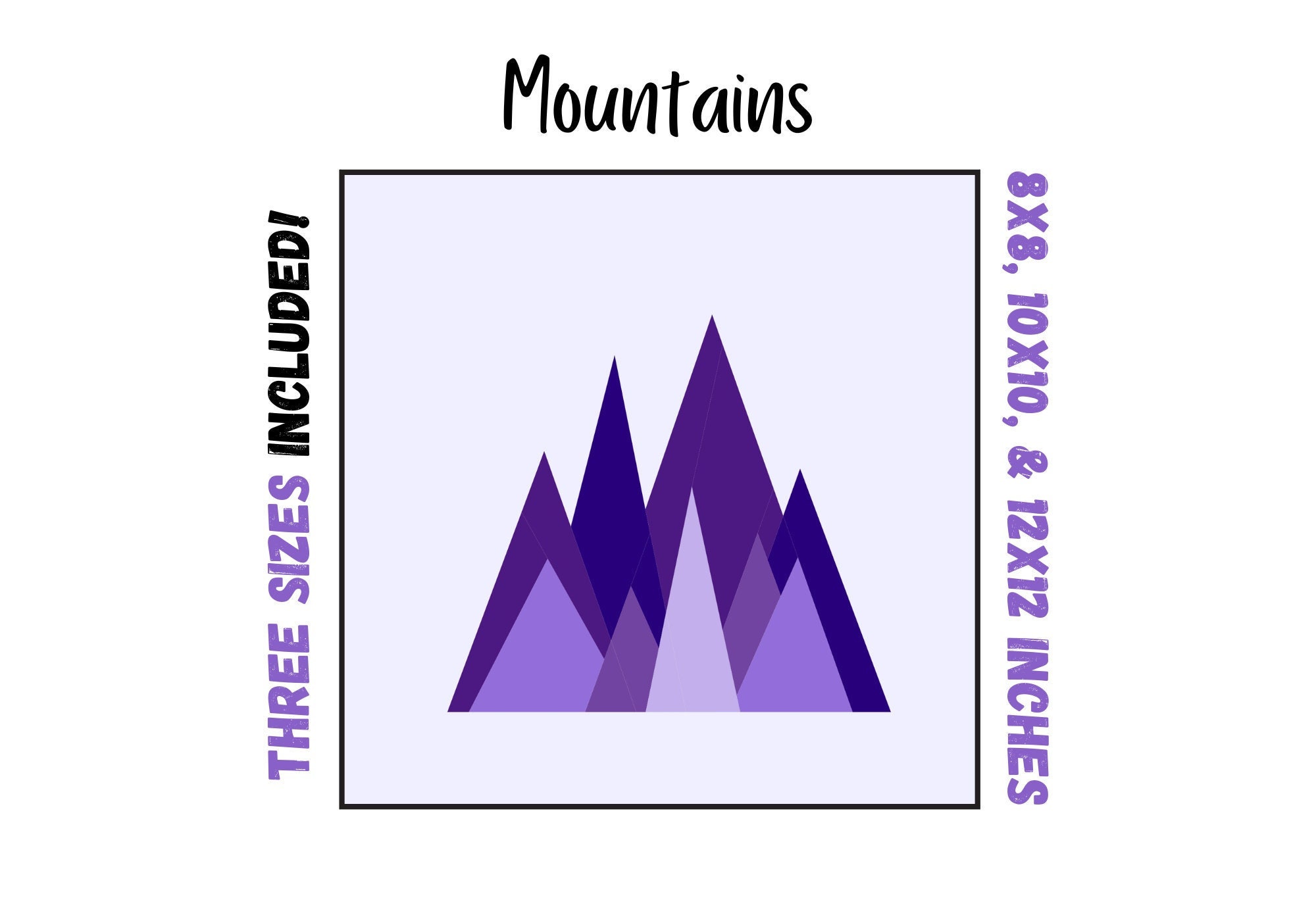 Mountains Quilt Block Foundation Paper Pieced Digital Pattern 3 Sizes ...