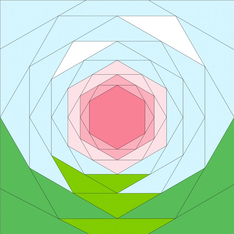 Vortex Quilt Block 4 Sizes & 3 Variations Foundation Paper - Etsy