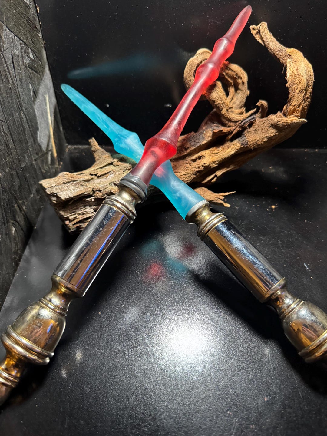 Handcrafted Resin & Steel Sister Wands – 14.75” Metaphysical Magic Wand ...