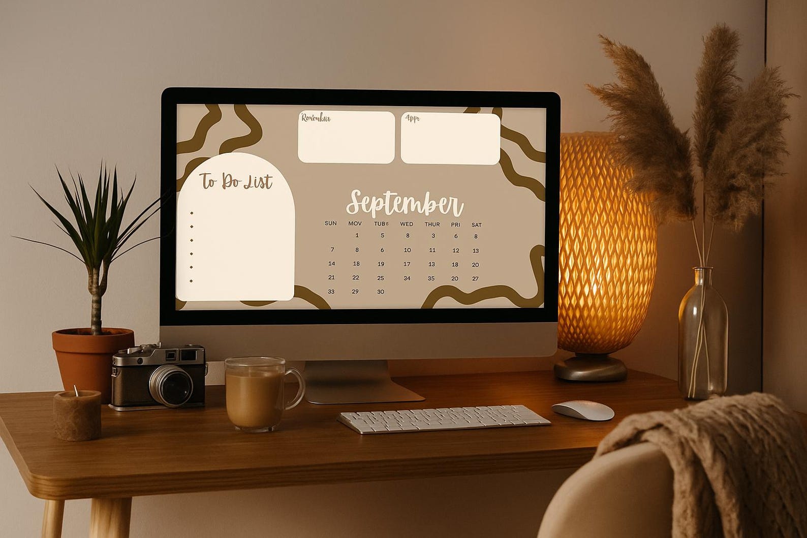 Fall Desktop Wallpaper Organizer - Etsy