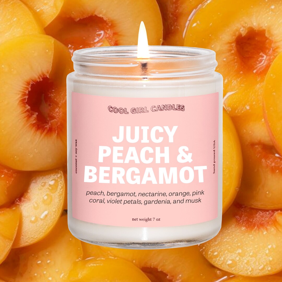 Juicy Peach Bergamot Candle | Peach Scent, Summer Candles, Summer ...