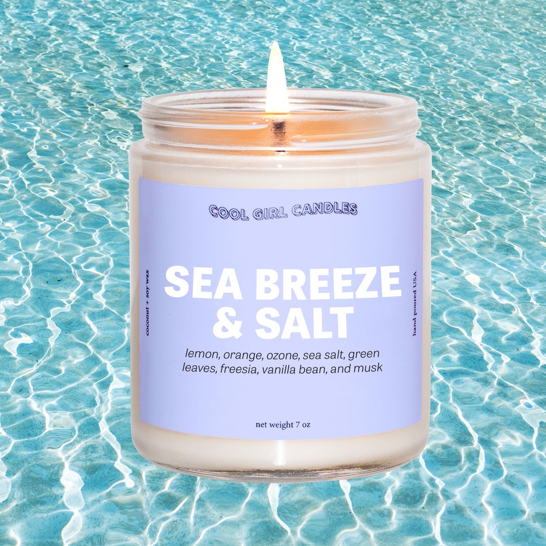 Sea Breeze & Salt Candle | Beach Scent, Summer Candles, Summer Pastel ...