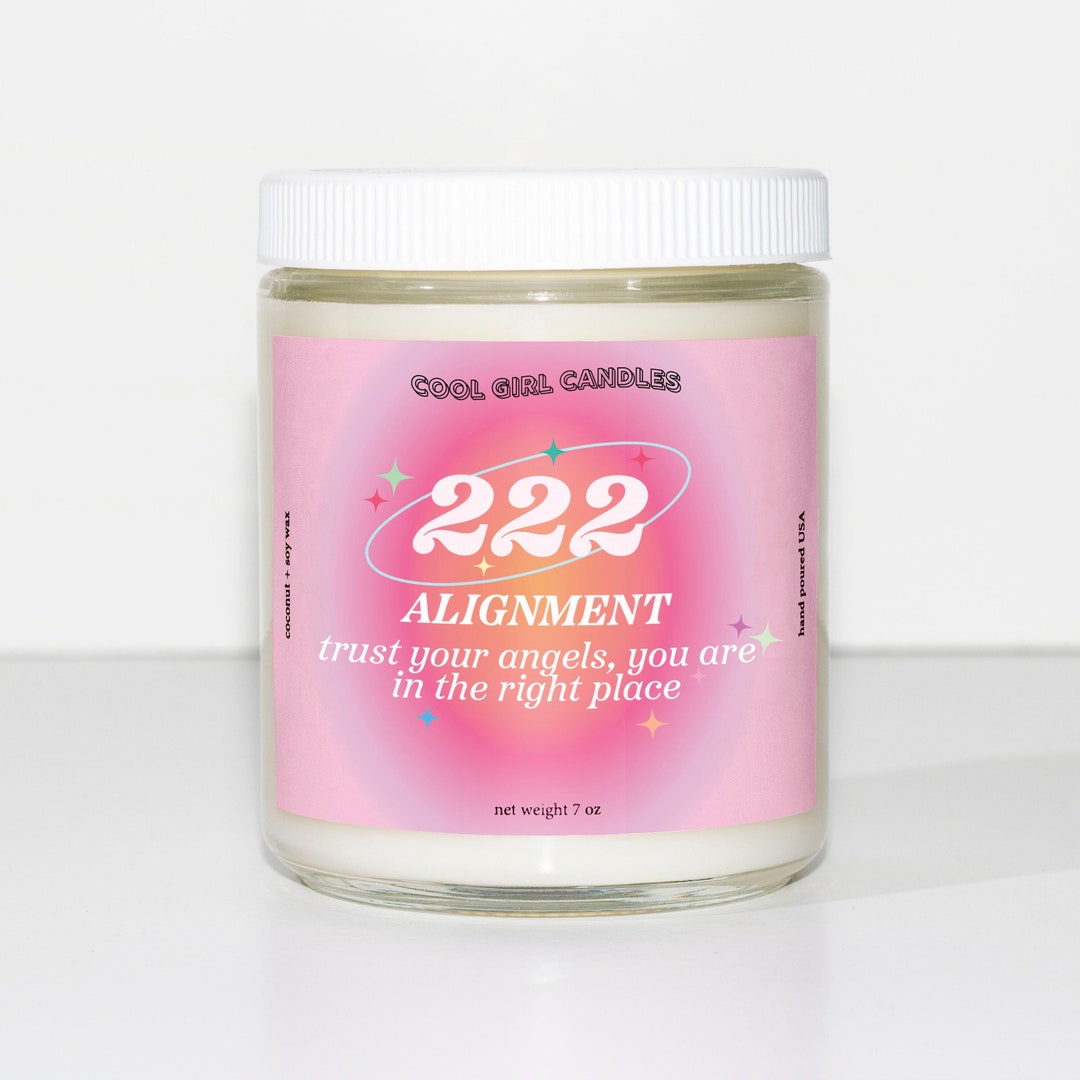 222 Angel Number Candle: Coconut Soy Wax, Manifestation Gift - Etsy