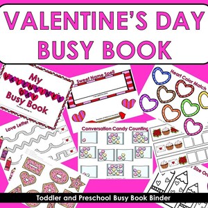 Valentine's Day Busy Book, Valentine Printable, Busy Binder, Toddler ...