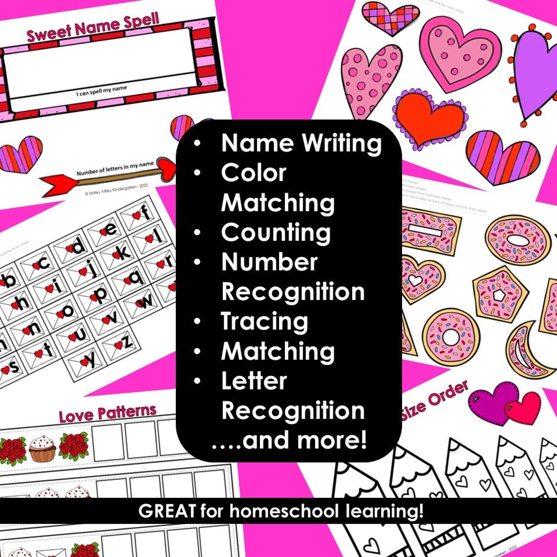 Valentine's Day Busy Book, Valentine Printable, Busy Binder, Toddler ...