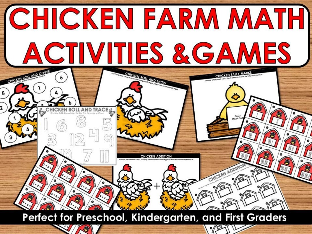 Chicken Farm Math Activities and Games, Hands on Activities, Worksheets ...