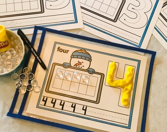 Counting and Numbers Play Dough Tracing Mats, Spring & Easter, Toddler ...