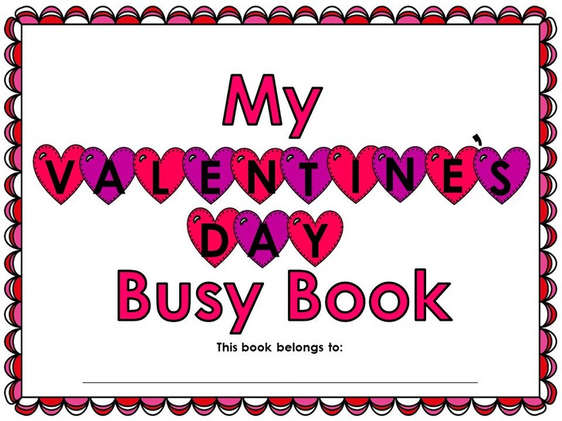 Valentine's Day Busy Book, Valentine Printable, Busy Binder, Toddler ...