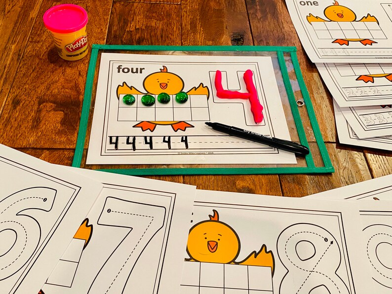 Counting and Numbers Play Dough Tracing Mats, Spring & Easter, Toddler ...