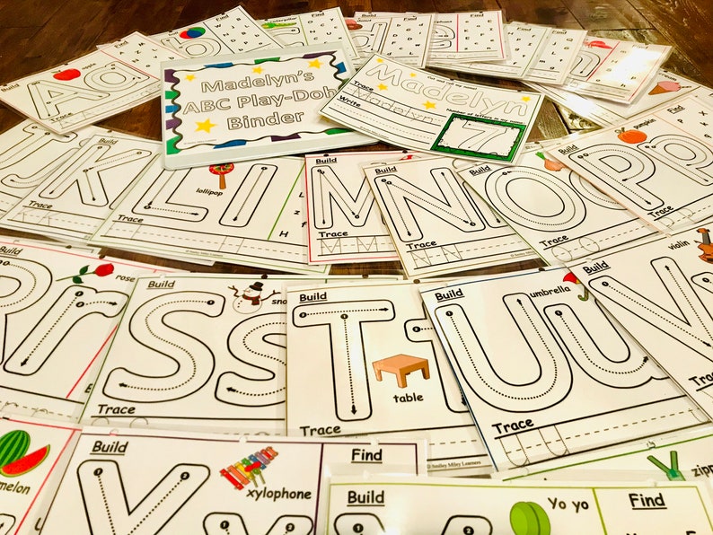 Alphabet Play Dough Tracing Mats, Letter Writing, Preschool Busy Binder ...