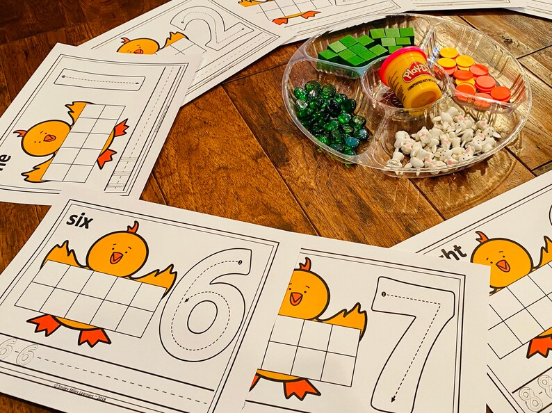 Counting and Numbers Play Dough Tracing Mats, Spring & Easter, Toddler ...