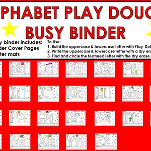 Alphabet Play Dough Tracing Mats, Letter Writing, Preschool Busy Binder ...