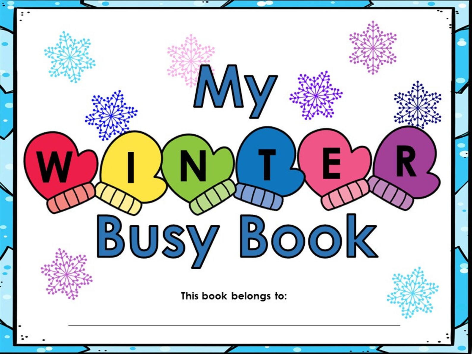 Toddler Preschool Busy Book Binder, Winter Learning Binder, Educational ...