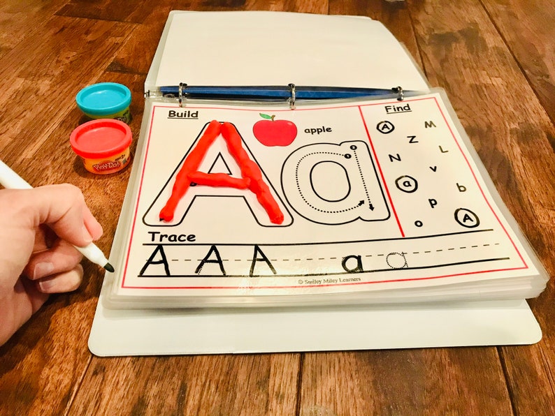 Alphabet Play Dough Tracing Mats, Letter Writing, Preschool Busy Binder ...