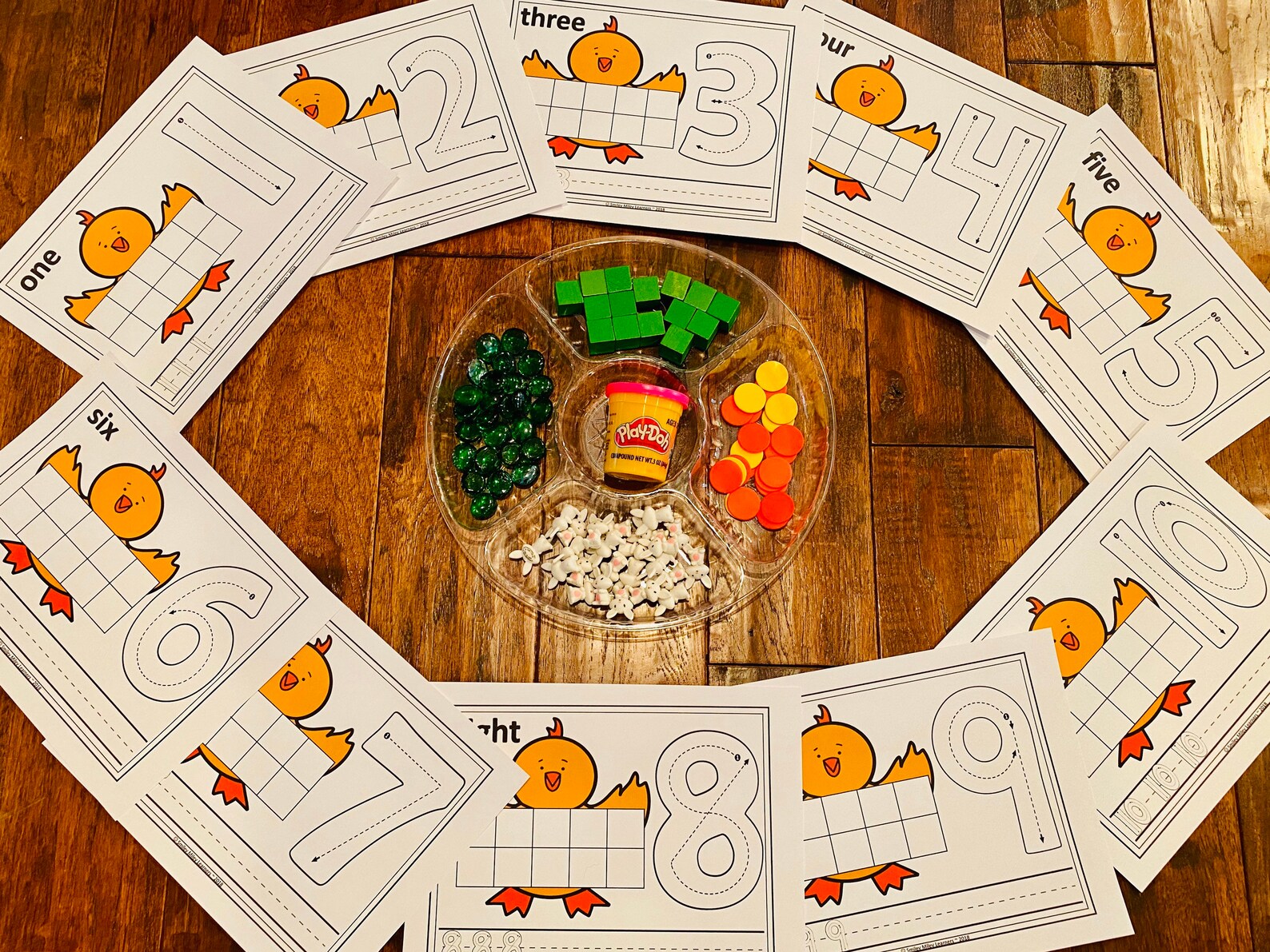Counting and Numbers Play Dough Tracing Mats, Spring & Easter, Toddler ...
