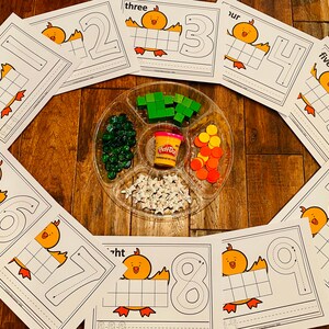 Counting and Numbers Play Dough Tracing Mats, Spring & Easter, Toddler ...