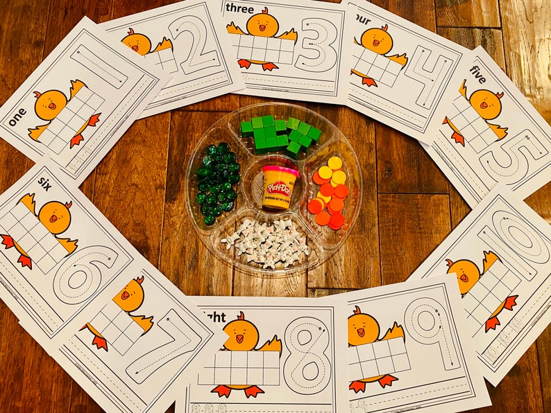 Counting and Numbers Play Dough Tracing Mats, Spring & Easter, Toddler ...